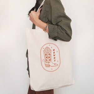 Howdy Tote Bag Cowgirl Boots Tote Bag Cowgirl Tote Bag - Etsy