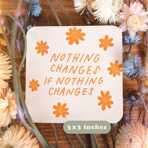 Growth Mindset Sticker Positive Stickers, Be Kind to Your Mind, Nothing ...