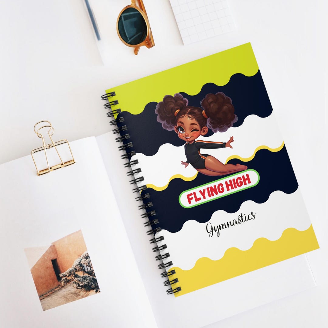 Flying High Sporty Spiral Notebook for Girls – Gymnastics Theme – Ruled ...