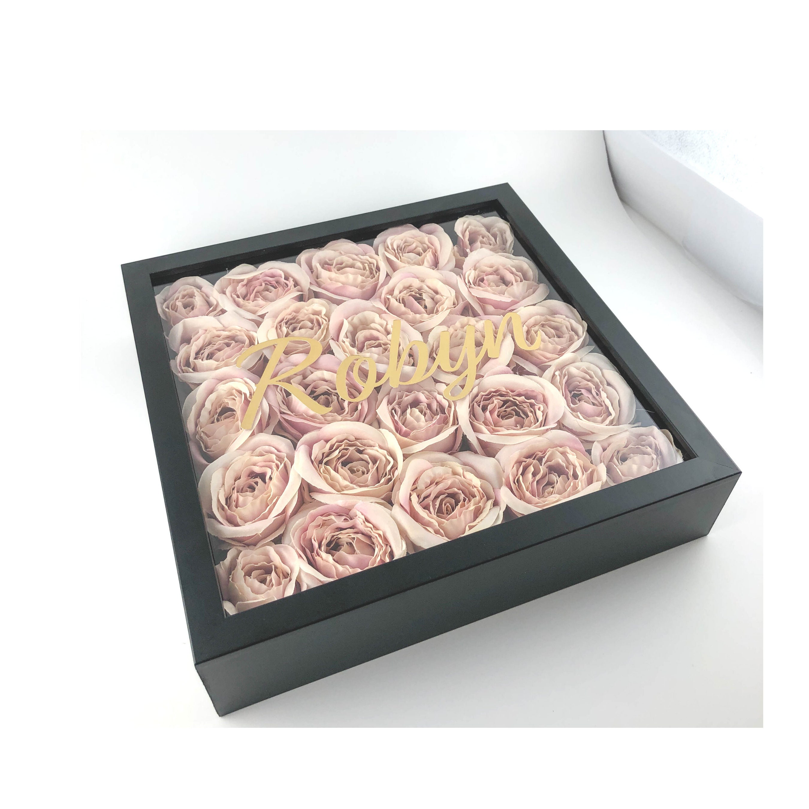 Roses Shadowbox With Name - Etsy