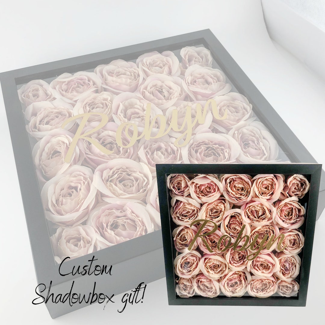 Roses Shadowbox With Name - Etsy
