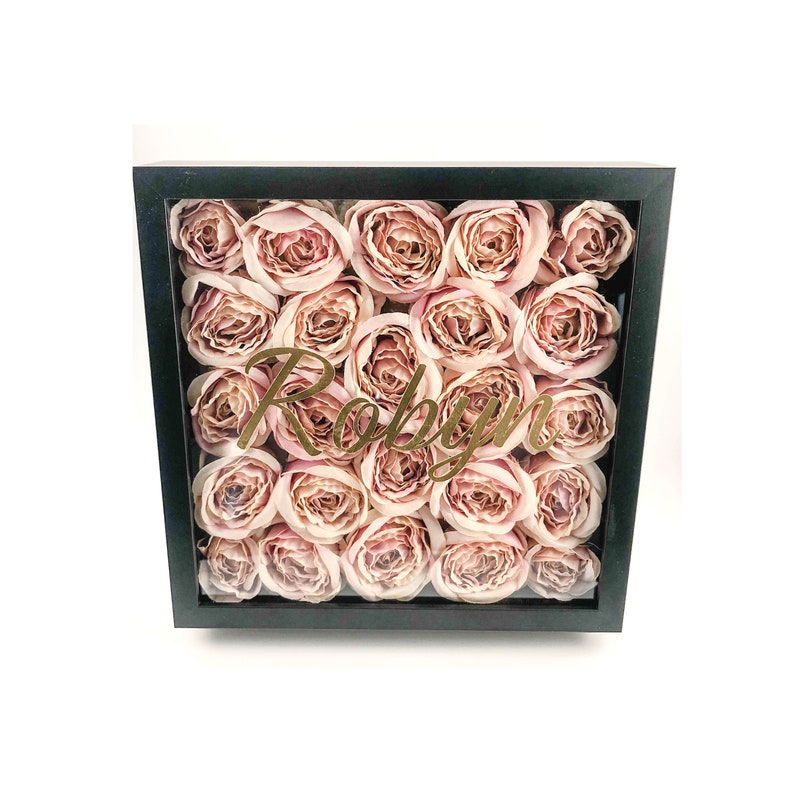 Roses Shadowbox With Name - Etsy