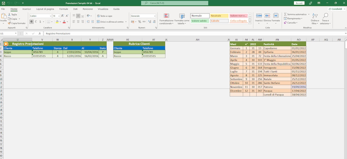 Excel Software Booking Rooms Bed & Breakfast Holiday House Small Hotel ...