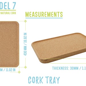 Cork Modern Tray, Cork Serving Tray, Sustainable House Decoration ...