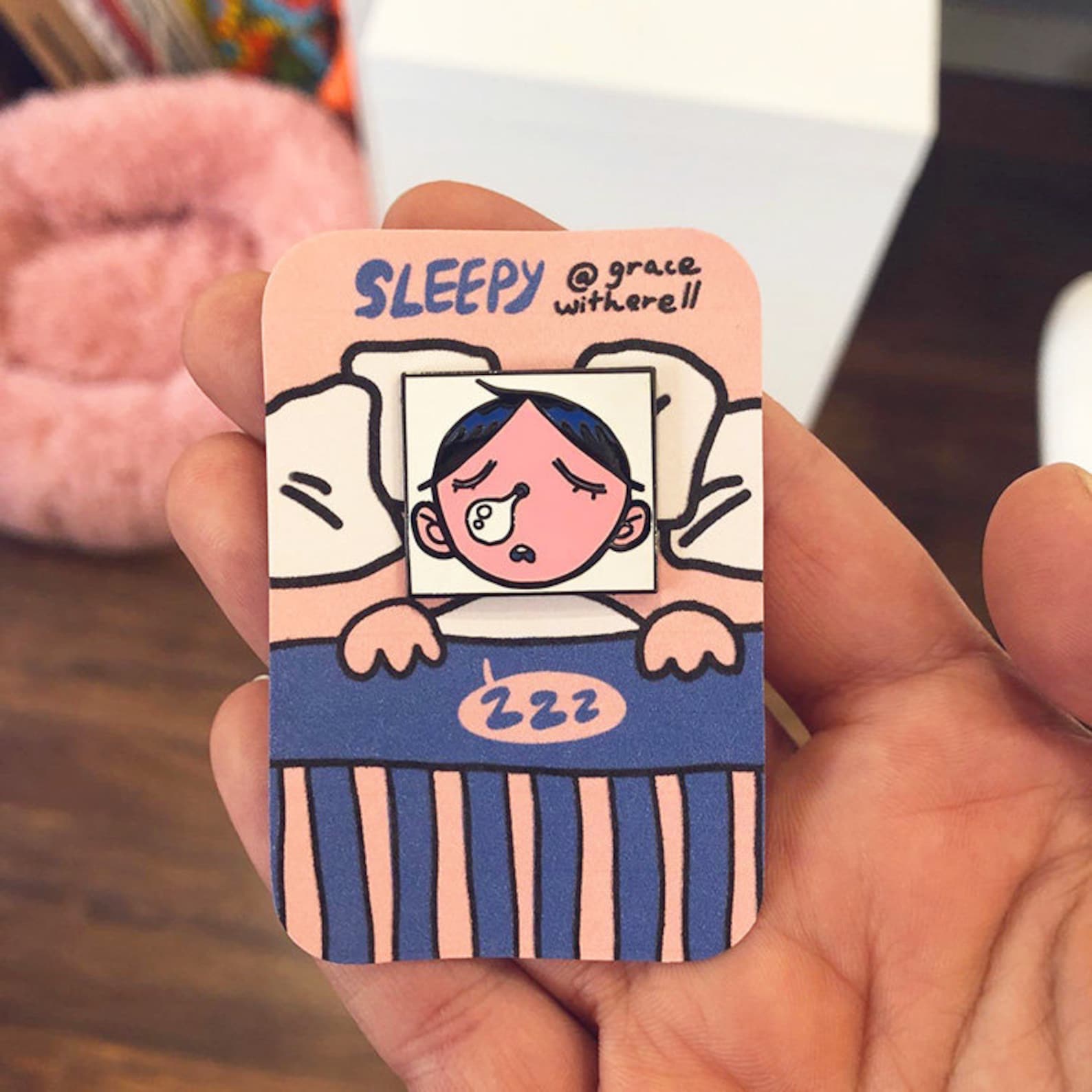 Sleepy Enamel Pin - Etsy