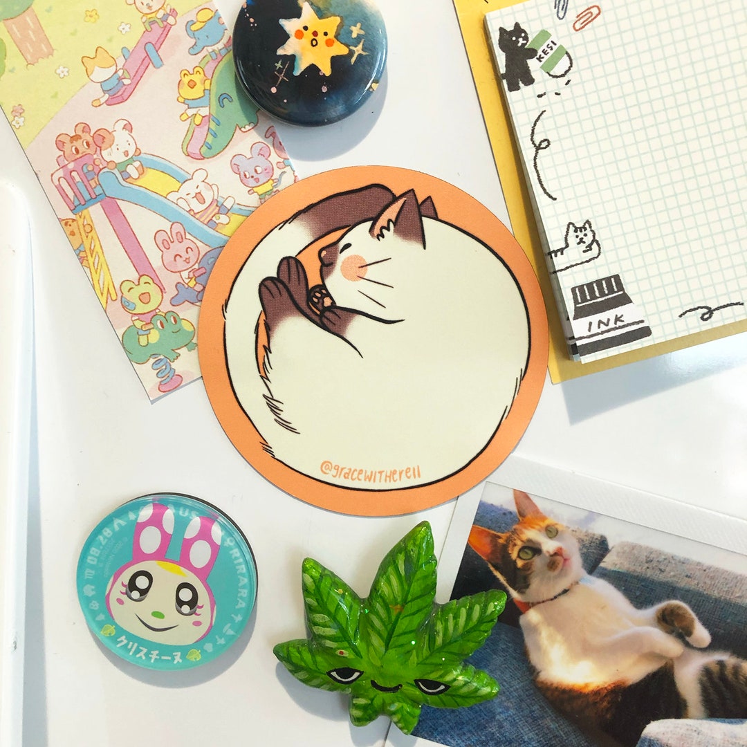 Cat Magnet + Sticker Bundle - Etsy