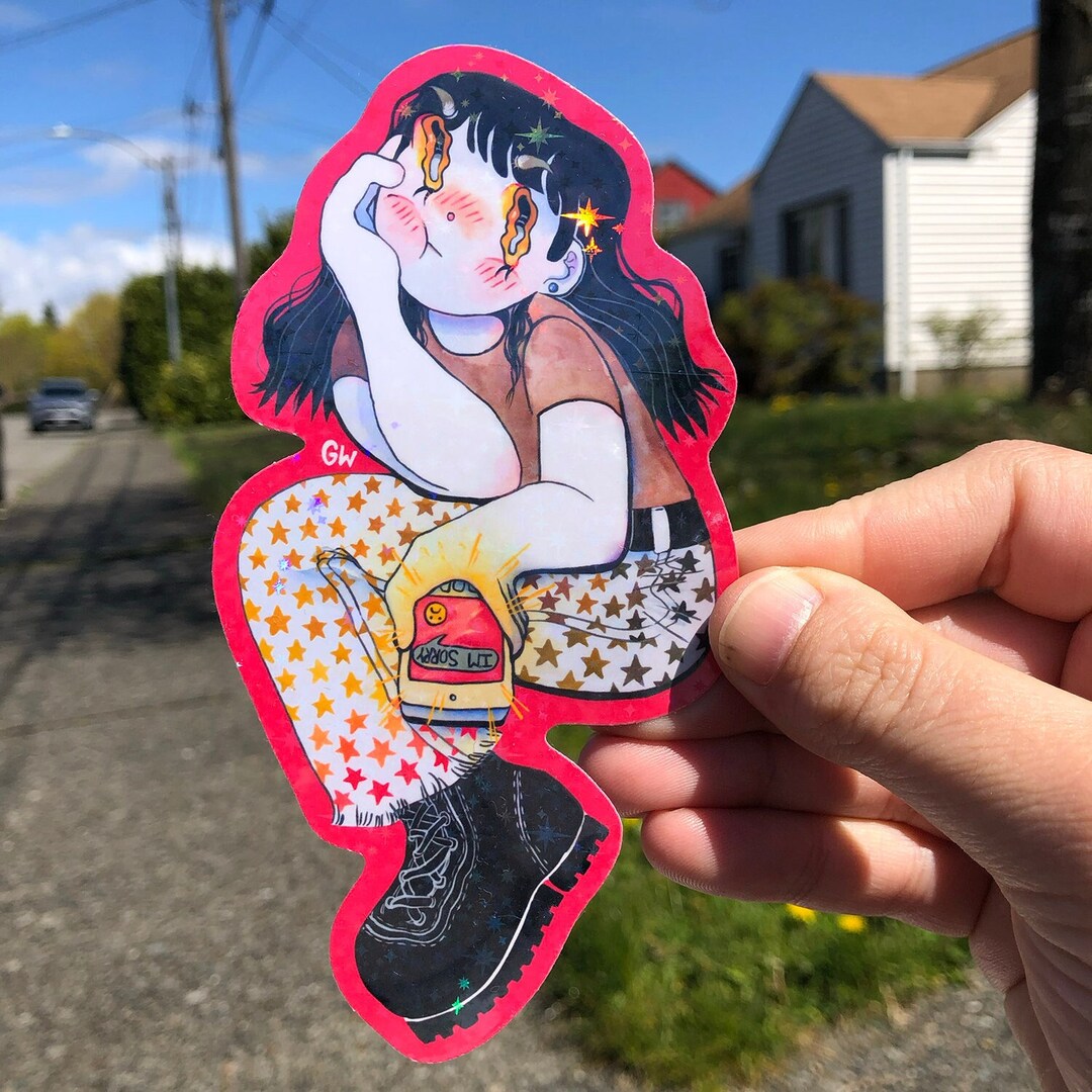 Grumpy Girlfriend Jumbo Sticker - Etsy