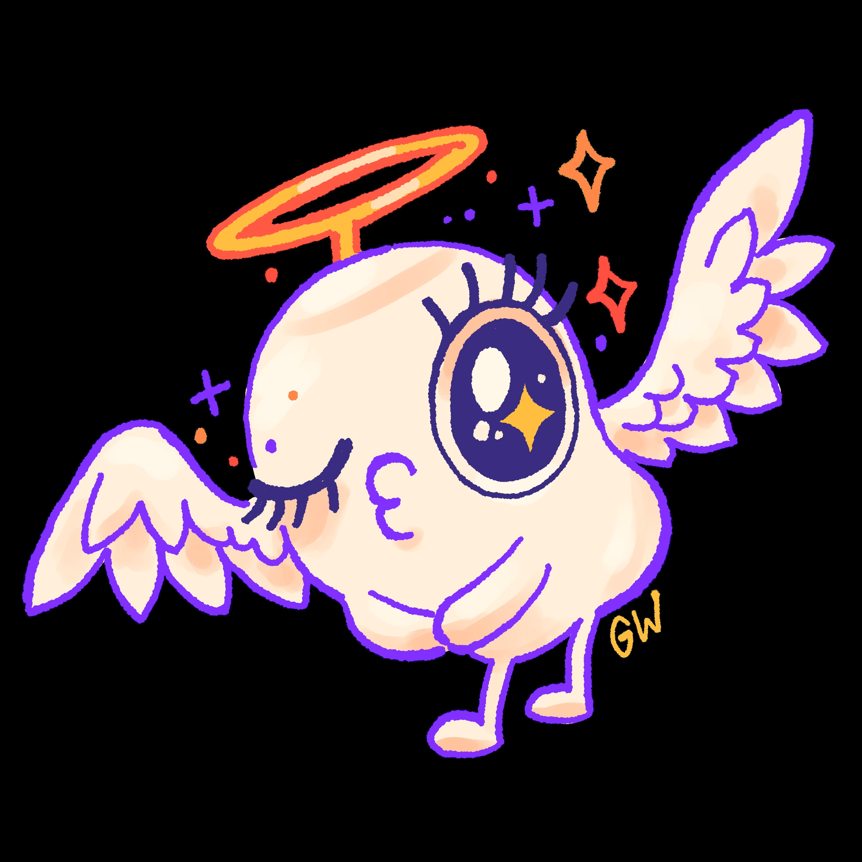 Angel Puff Sticker - Etsy