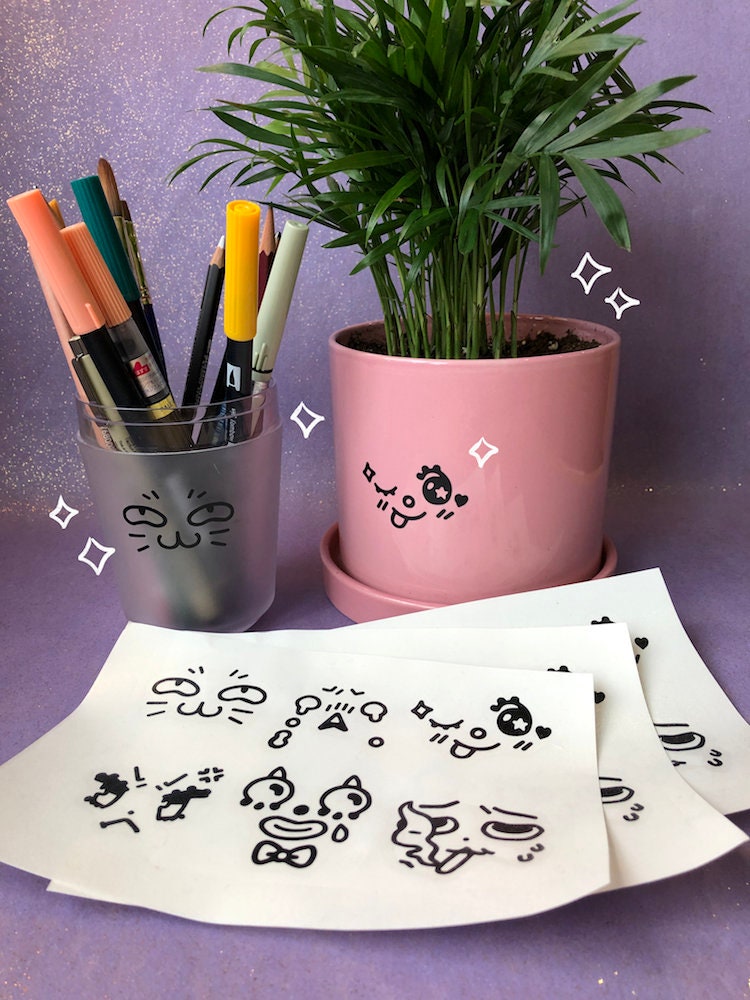 Cartoon Face Decal Sheet | Etsy
