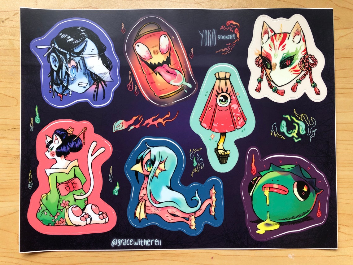 Large Yokai Sticker Sheet - Etsy