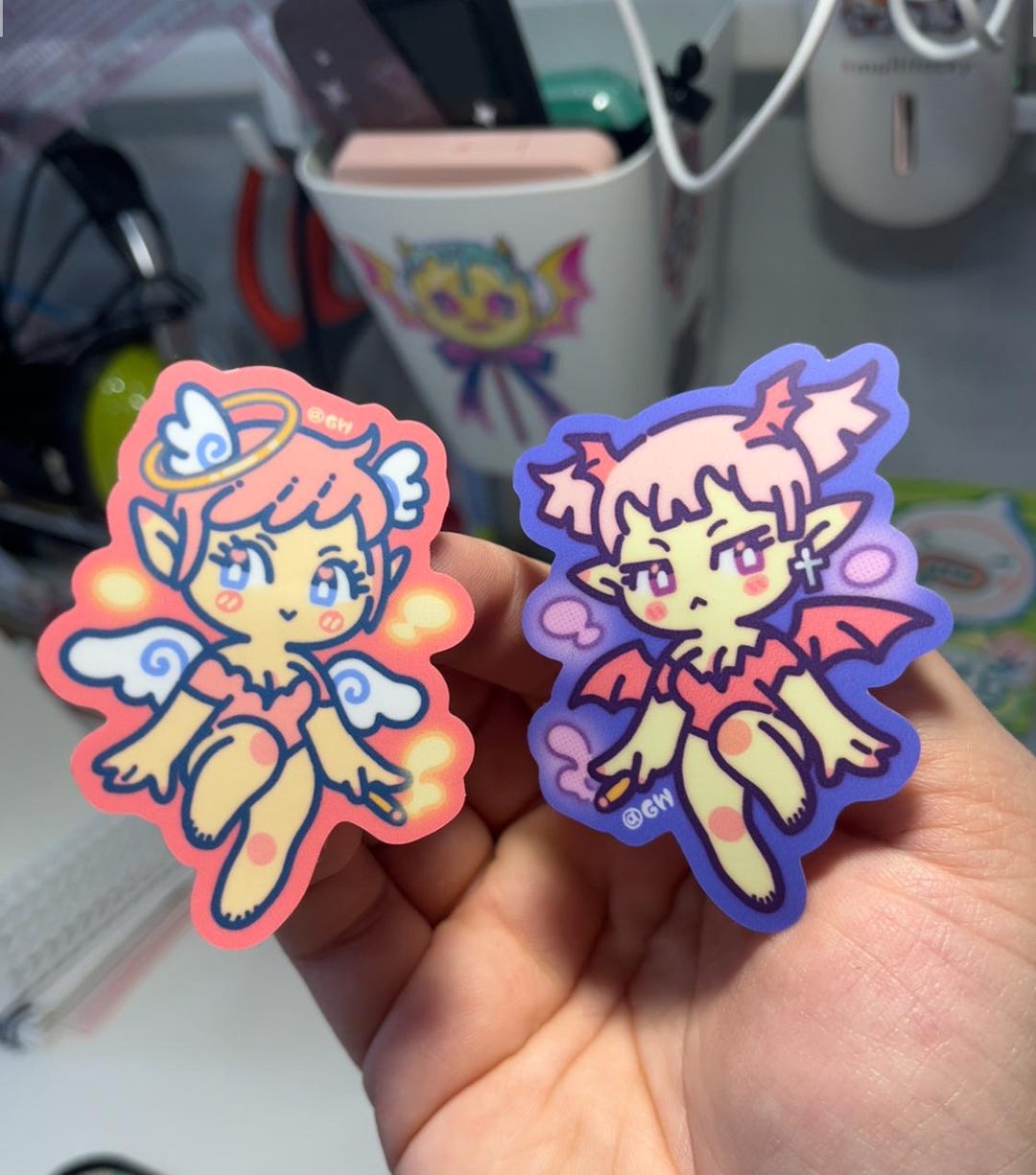 Angel+devil Girl Stickers - Etsy
