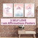 3 Self Love Affirmation Posters, I AM Affirmation Posters for Self Love ...