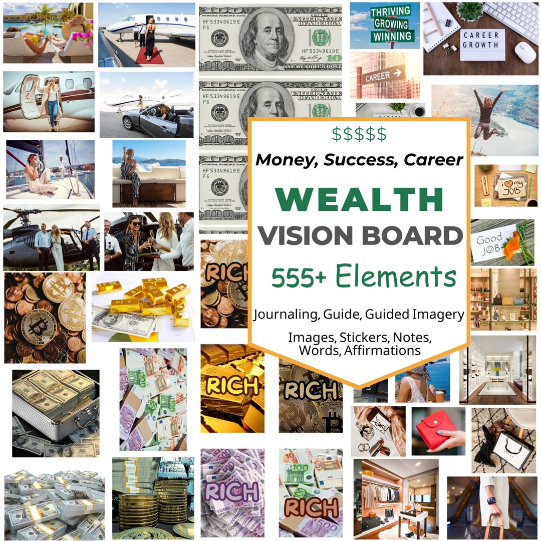 MONEY Vision Board Kit | Financial Success, Abundance Planner ...