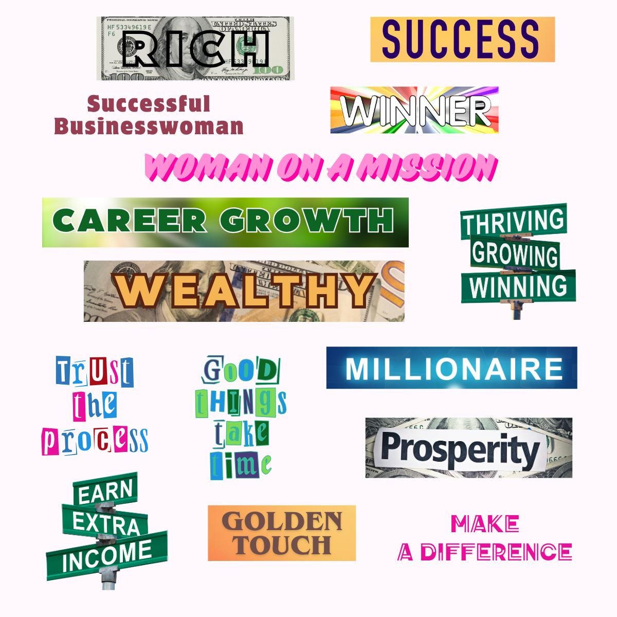 Vision Board Words Printable, Motivational Journal Words, Vision Board ...