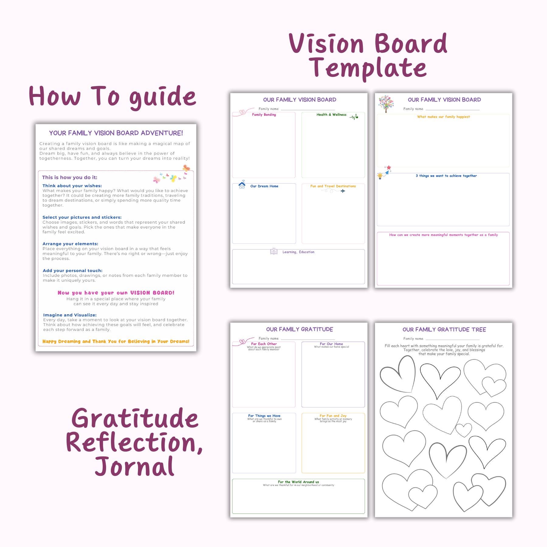 Family Vision Board Kit, 600+ Affirmations, Stickers, Goal-setting ...