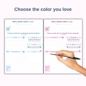 Well-being Habit Tracker, Daily Mood Tracker, Self-care Planner, Mood ...