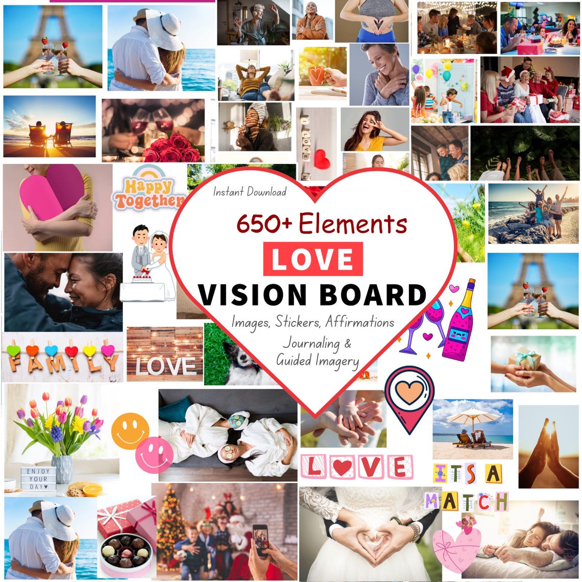 Love Vision Board Kit, Manifestation Journal, Guided Imagery ...