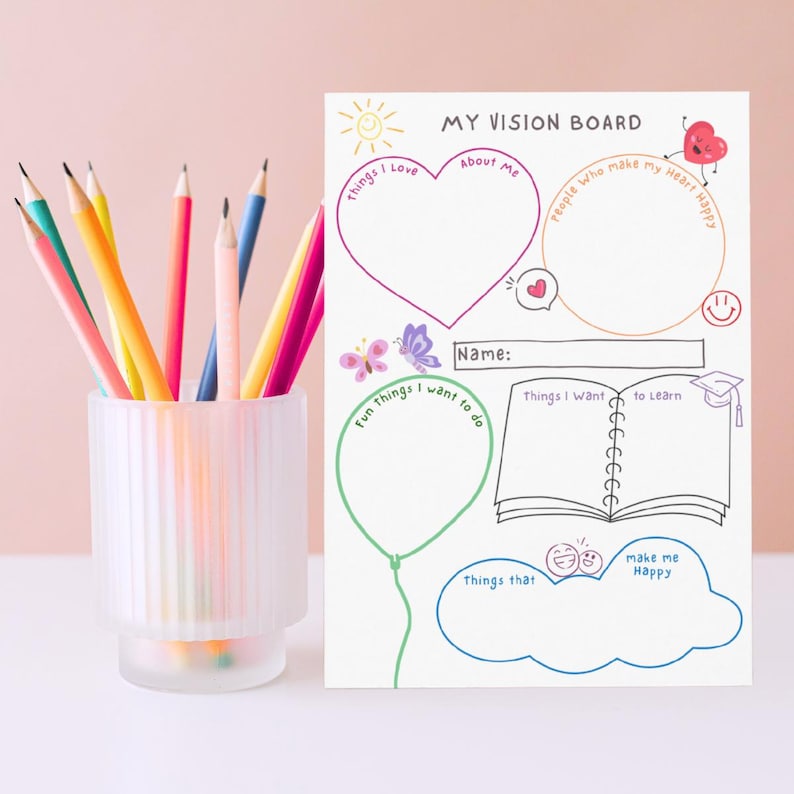 Kids Vision Board Kit 2026, 700+ Elements, Kids Activity, Goal Setting ...