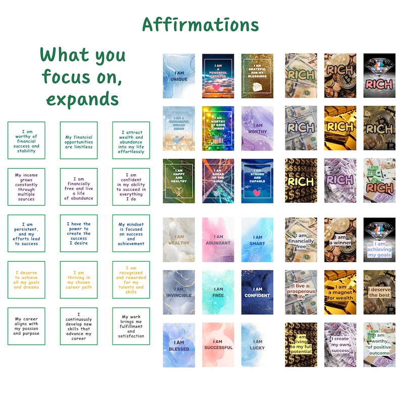 MONEY Vision Board Kit | Financial Success, Abundance Planner ...