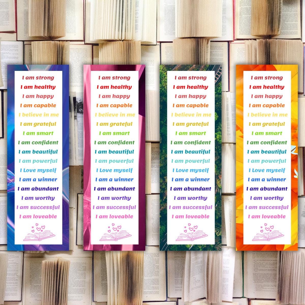 Bookmark PNG, 20 Inspirational I Am Affirmations Digital Bookmarks ...