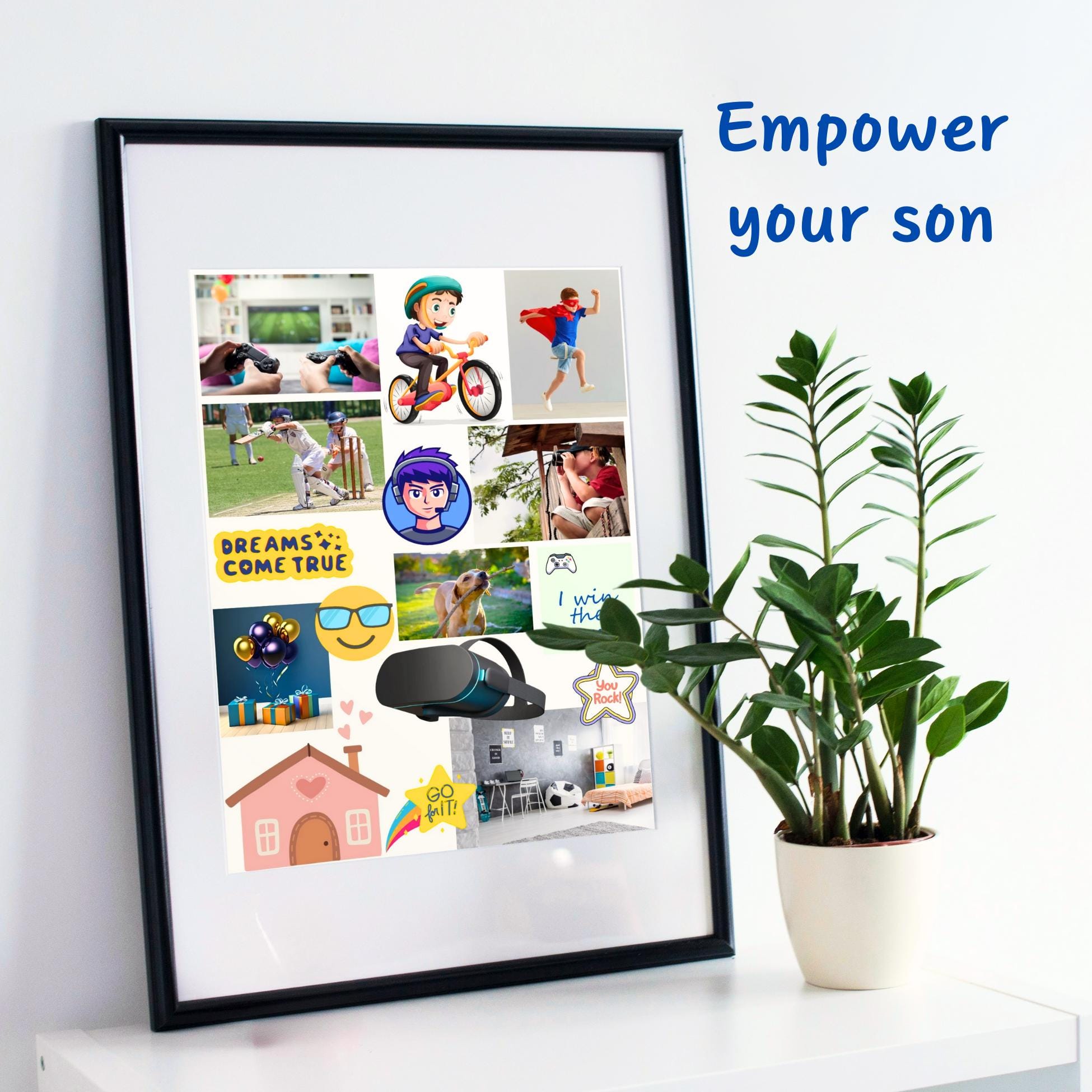 Boys Vision Board Kit, 600+ Elements, Printable Goal Planner ...