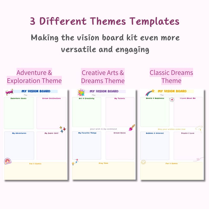 Kids Vision Board Kit | 700+ Printable Elements for Goal-setting ...