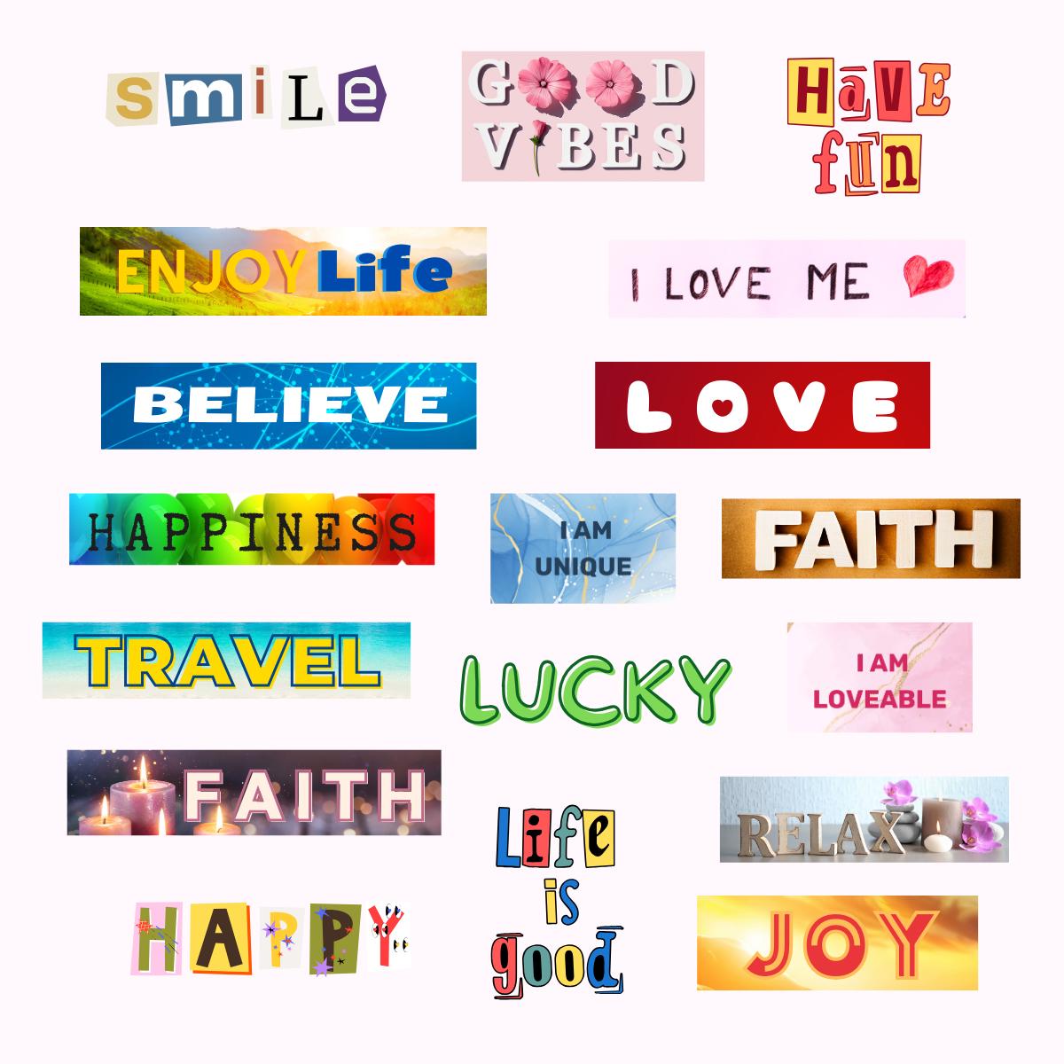 Vision Board Words Printable, Motivational Journal Words, Vision Board ...