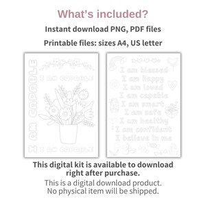 Affirmation Coloring Pages , I AM Affirmation Coloring, Mindfulness ...