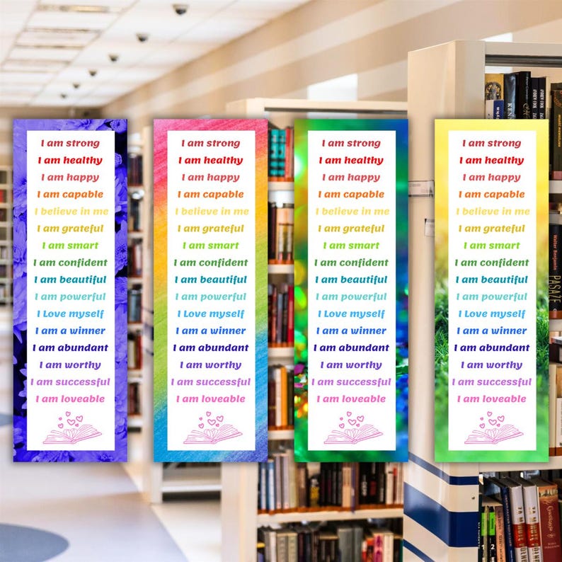 Bookmark PNG, 20 Inspirational I Am Affirmations Digital Bookmarks ...