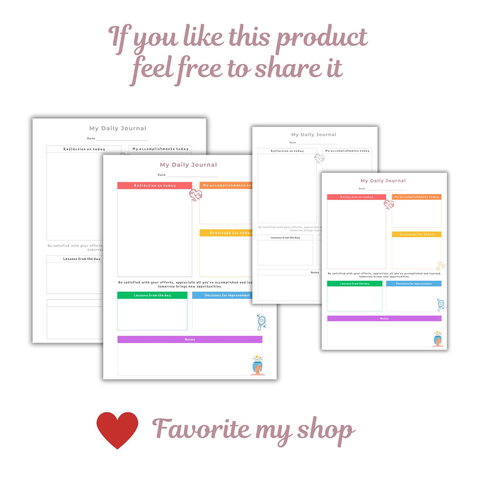 Daily Journal Printable, Daily Reflection Journal, Personal Growth ...