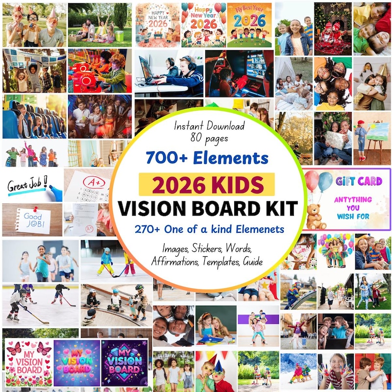 Kid Vision Board Clipart - Etsy UK
