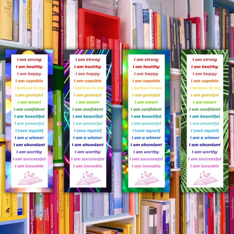 Bookmark PNG, 20 Inspirational I Am Affirmations Digital Bookmarks ...
