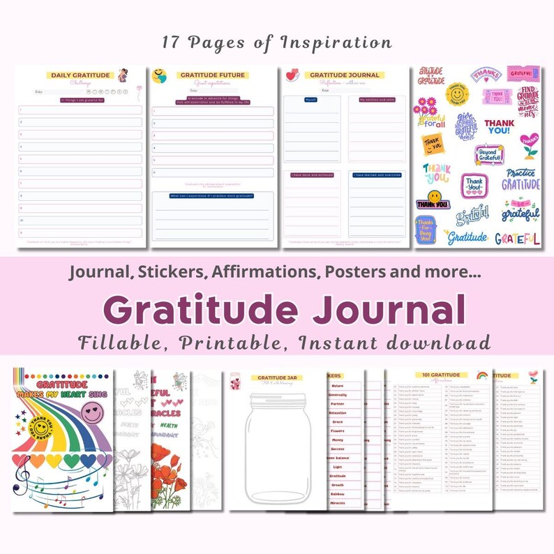 Ultimate Gratitude Bundle Journals, Affirmations, Stickers, Posters and ...