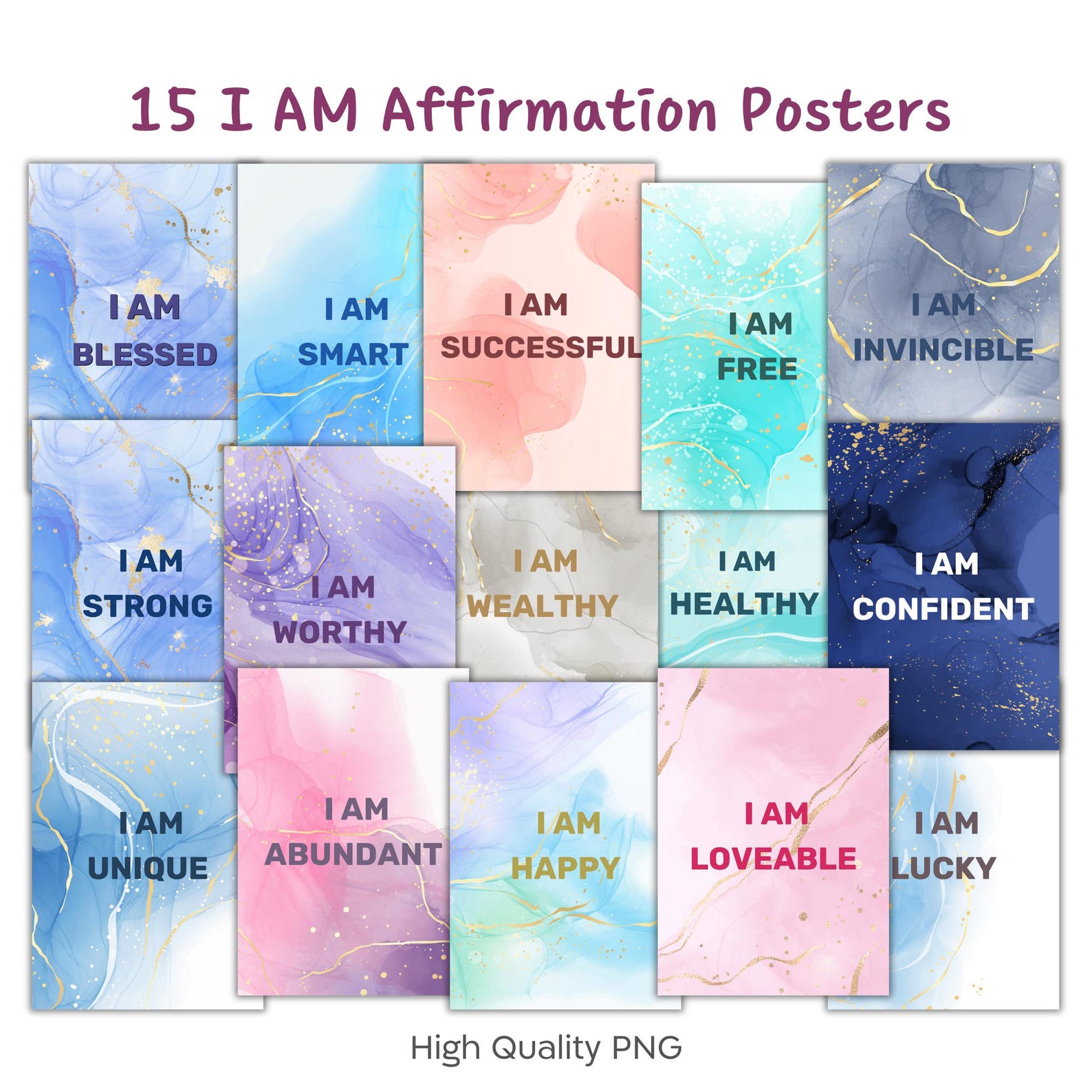 15 I AM Affirmation Posters, I AM Affirmation Posters for Positive ...