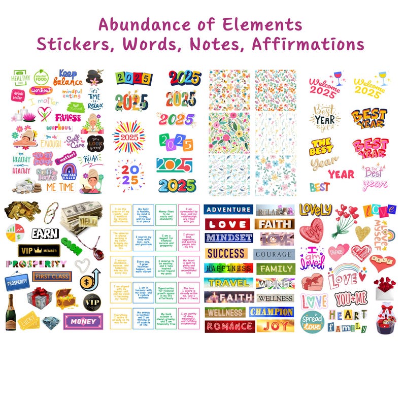 2025 Vision Board Kit Bundle, Printable Goal Planner, Law of Attraction ...