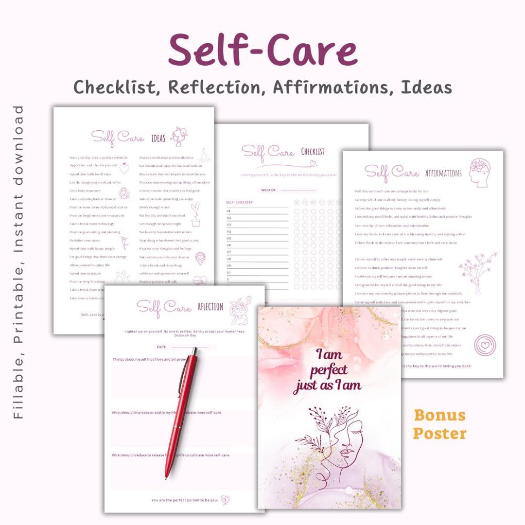 Self Care Planner, Self Care Checklist, Self Care Reflection, Self Care ...