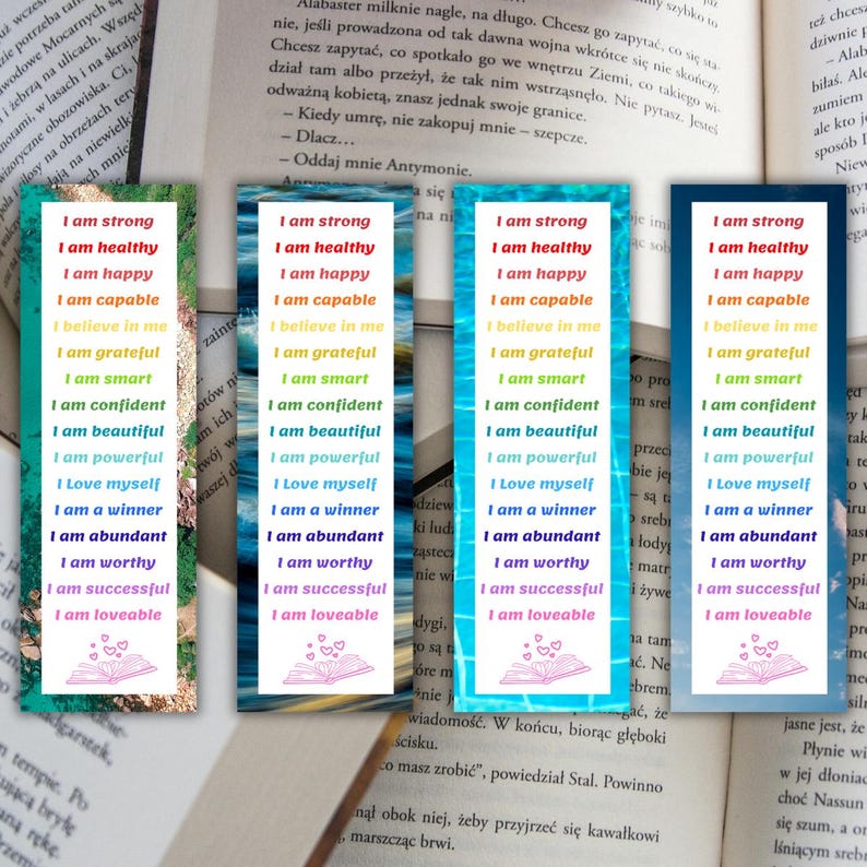 Bookmark PNG, 20 Inspirational I Am Affirmations Digital Bookmarks ...