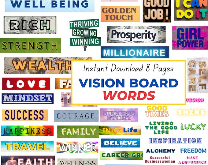 Vision Board 2025 Words, Printable Magazine Words, Printable Paper ...