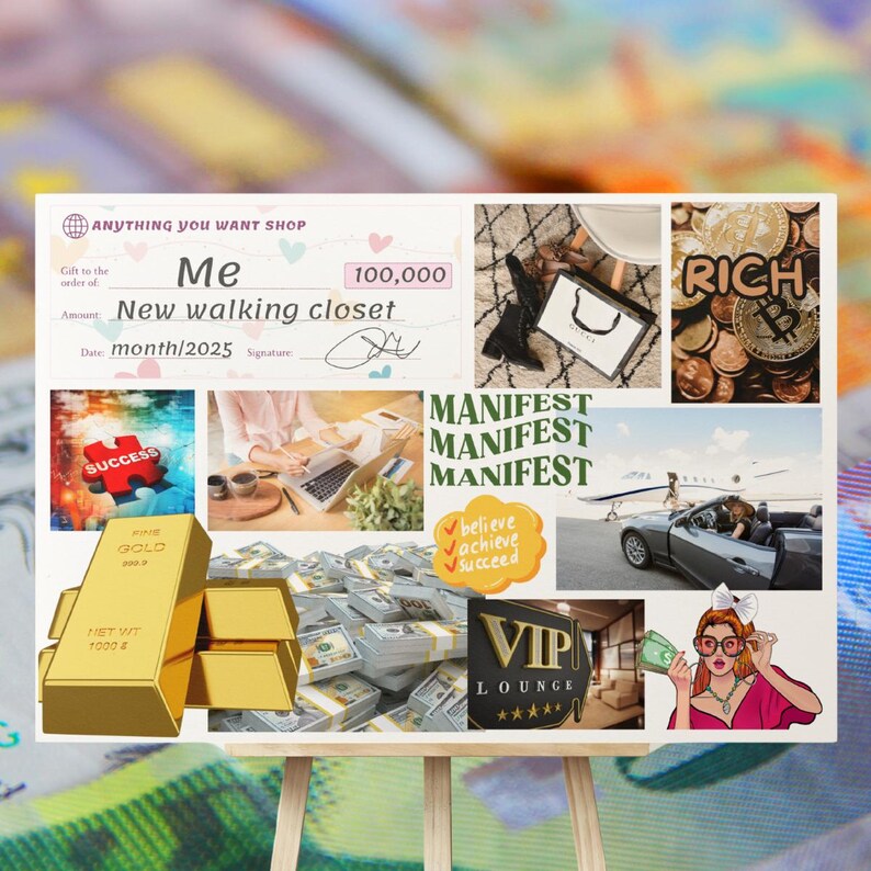 MONEY Vision Board Kit | Financial Success, Abundance Planner ...