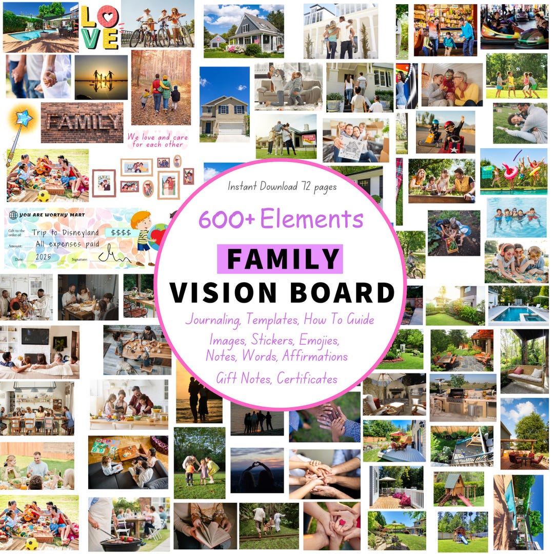 Family Vision Board Kit, 600+ Affirmations, Stickers, Goal-setting ...