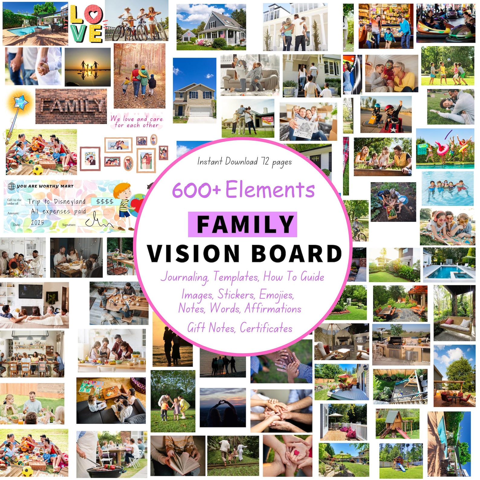Family Vision Board Kit, 600+ Affirmations, Stickers, Goal-setting ...