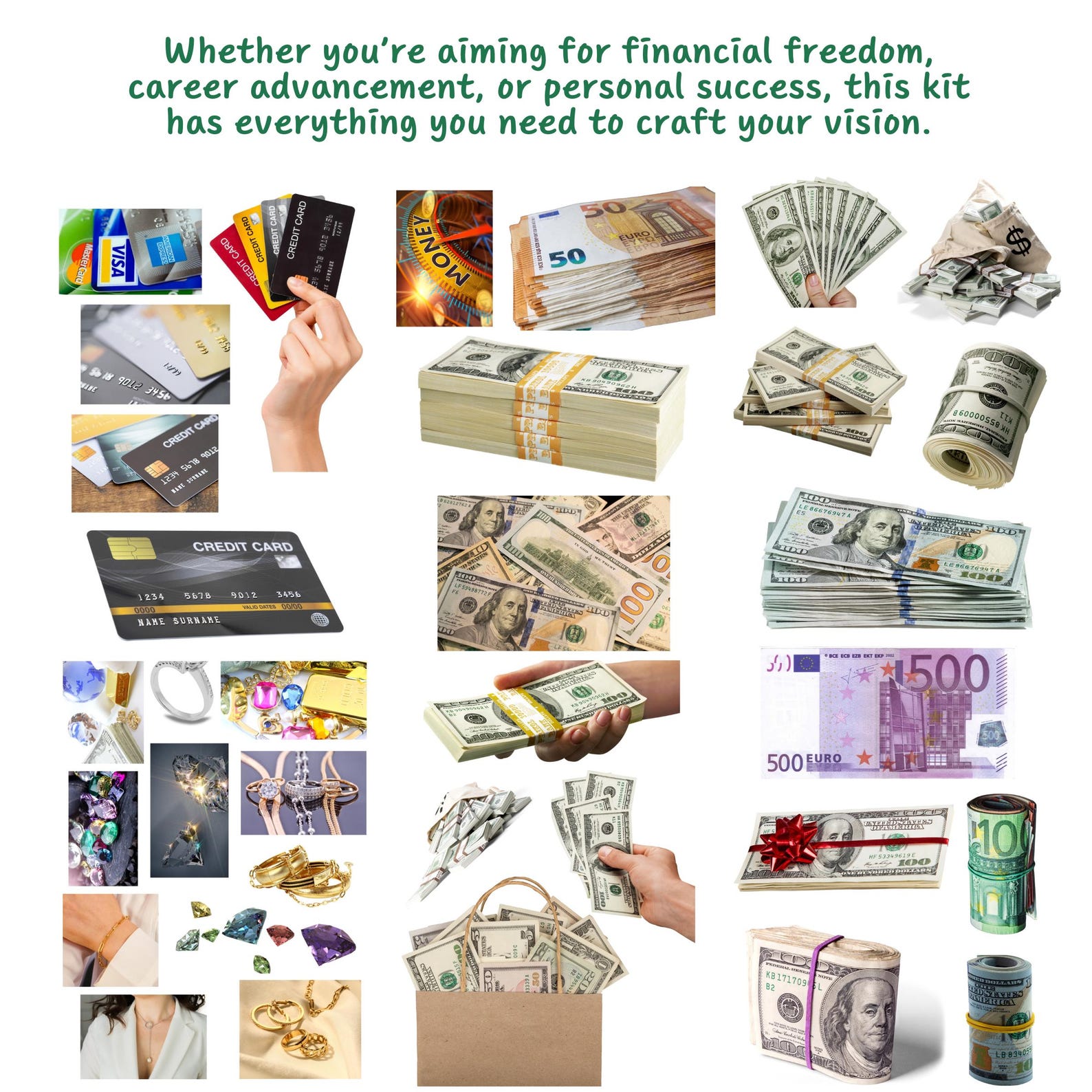 MONEY Vision Board Kit | Financial Success, Abundance Planner ...