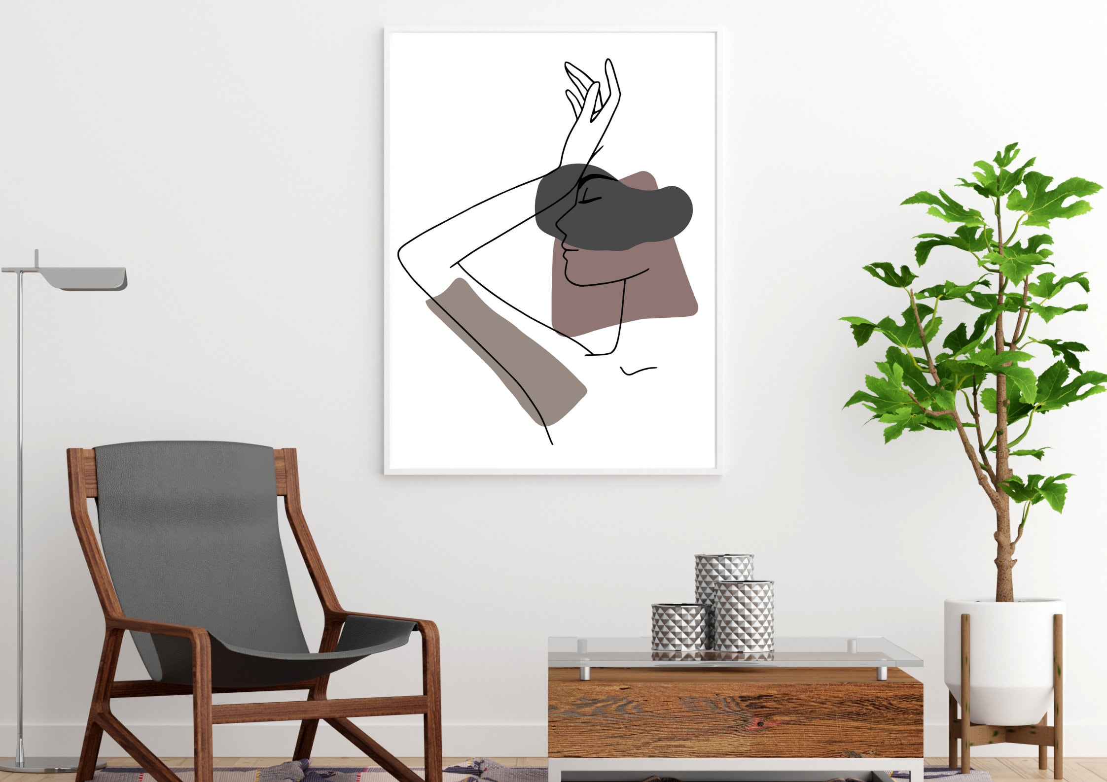 Abstract Woman Silhouette Line Art Minimalist - Etsy