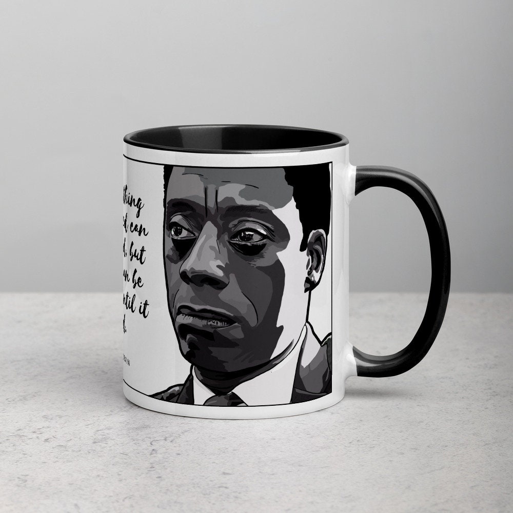 James Baldwin Mug, James Baldwin Inspirational Quote, Illustration Mug ...