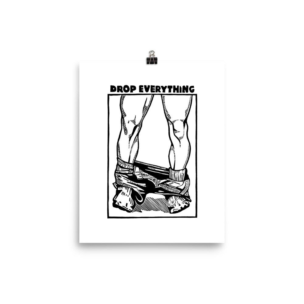 Drop Everything Bathhouse Art Digital Print Vintage Gay Queer Original Artwork Homoerotic Art