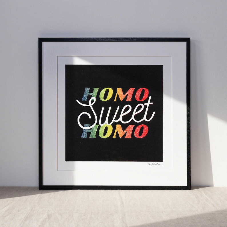 Homo Sweet Homo Art Print Digital Print Queer Original Artwork Gay Art ...