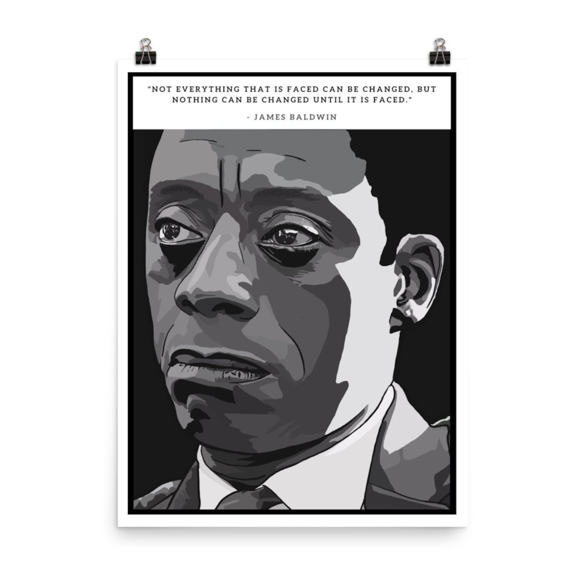 James Baldwin Art Print Inspirational Quote Portrait - Etsy