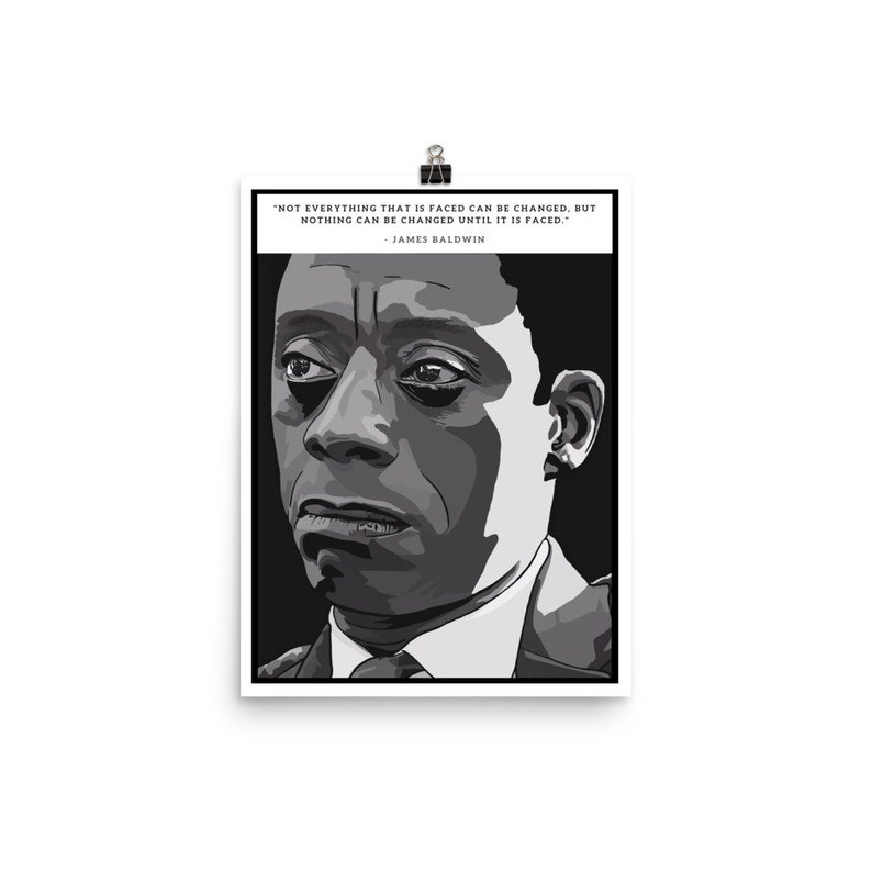 James Baldwin Art Print Inspirational Quote - Portrait, Illustration ...