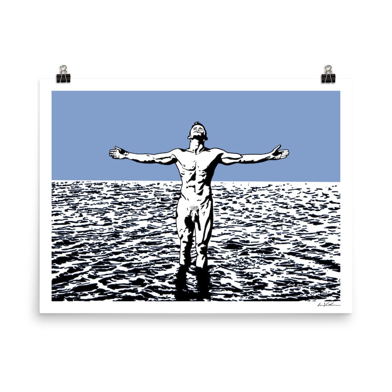Male Nude Print Queer Art Erotic Nudity Swimmer LGBT - Etsy UK