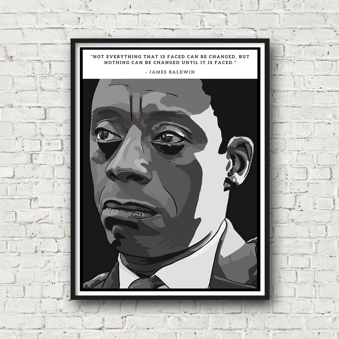 James Baldwin Art Print Inspirational Quote Portrait - Etsy